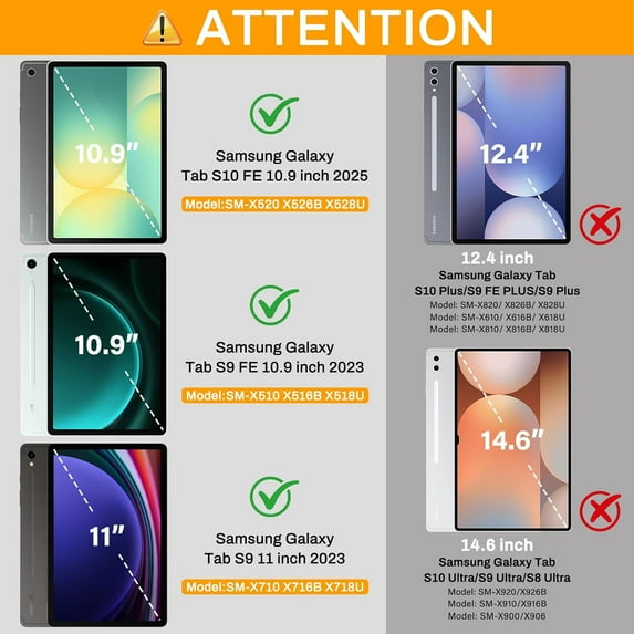 RREGER-Case for Samsung Galaxy Tab S10 Lite &S10 FE S9 FE 10.9"/S9 11 ...