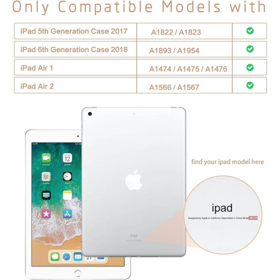 RREGER-Case for iPad 6th/5th Generation (2018/2017) 9.7 Inch, for iPad ...