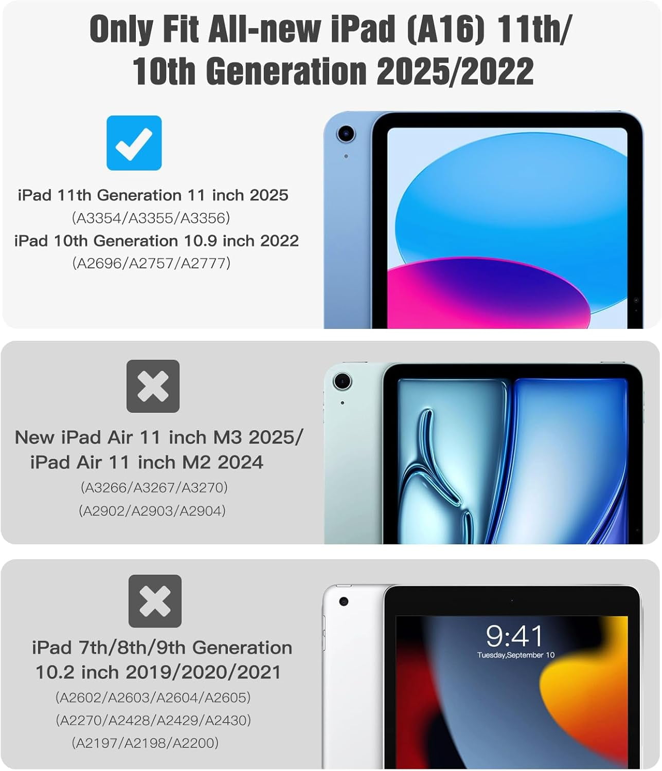 RREGER-Case for iPad (A16) 11th Generation 11 Inch 2025/iPad 10th ...