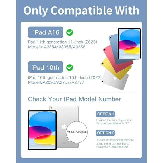 RREGER-Compatible with iPad 11th 10th Generation Case with Keyboard ...