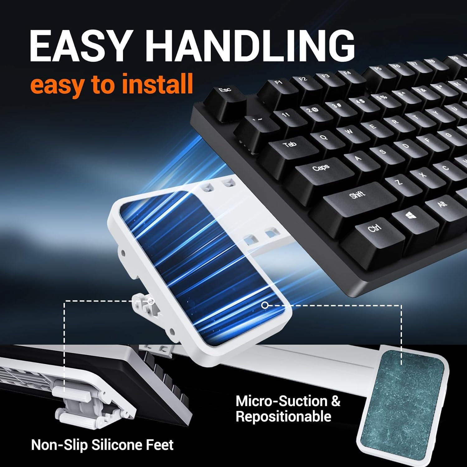 RREGER-Computer Keyboard Stand, Adjustable Keyboard Riser for Flat-Back ...