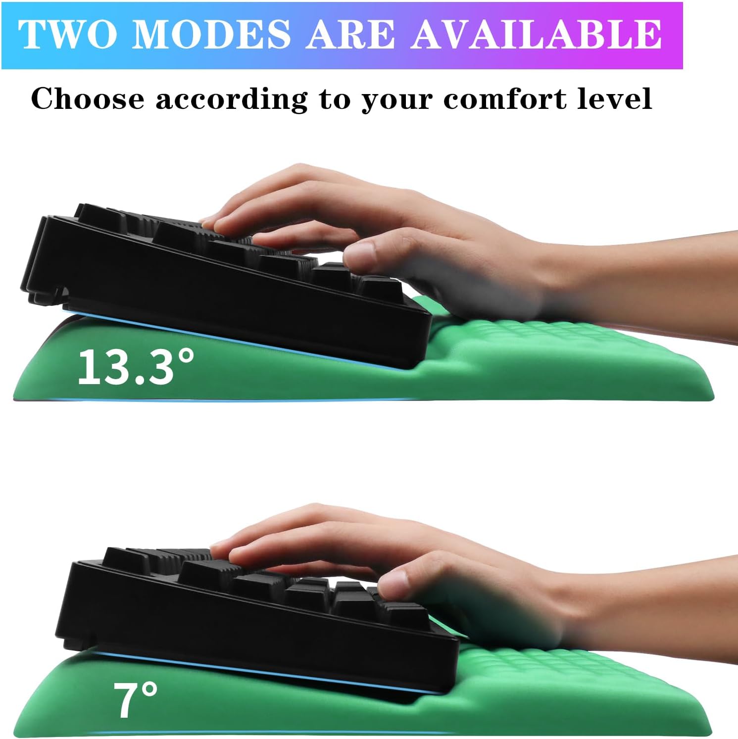 RREGER-Computer Keyboard Stand with Wrist Rest, Ergonomic Tilted ...