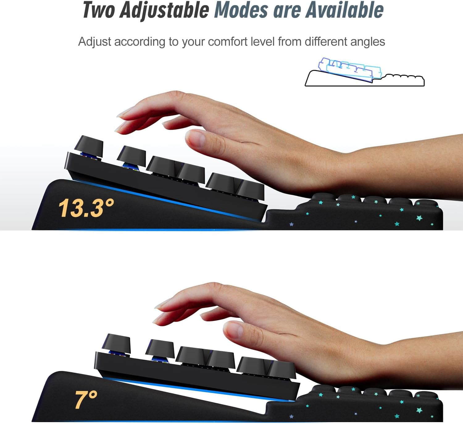 RREGER-Computer Keyboard Stand with Wrist Rest,Comfy Ergonomic Tilted ...