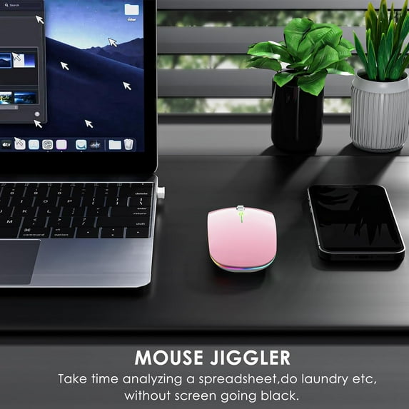 RREGER-Dual Mode Jiggler Mouse for Laptop&Phone-LED Mouse Rechargeable ...