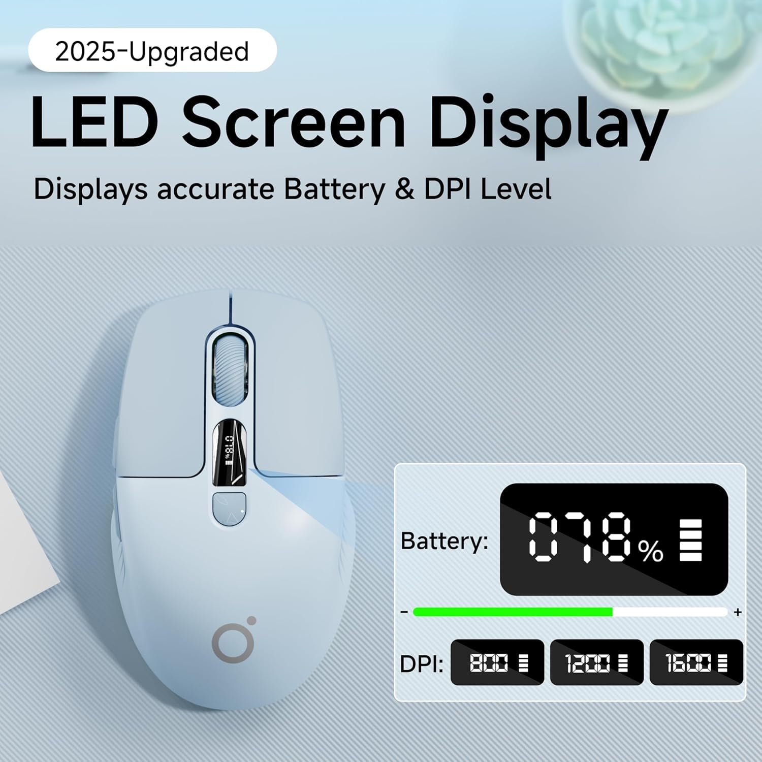 RREGER-EWEADN Q1 Wireless Mouse, BT & 2.4G Silent Mouse Quiet Click ...