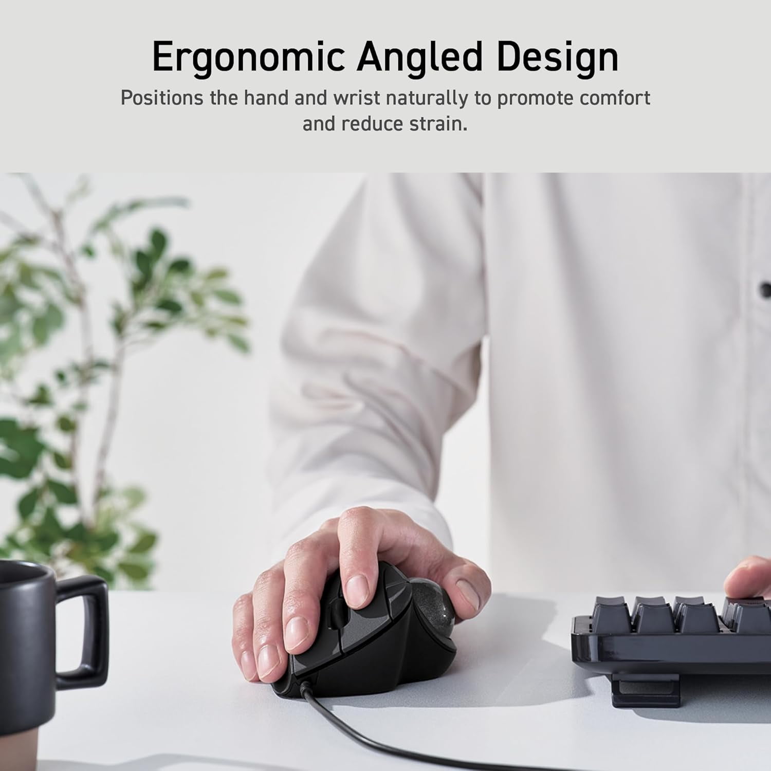 RREGER-Ergonomic Comfort Design Trackball IST Wired USB-A Connection ...