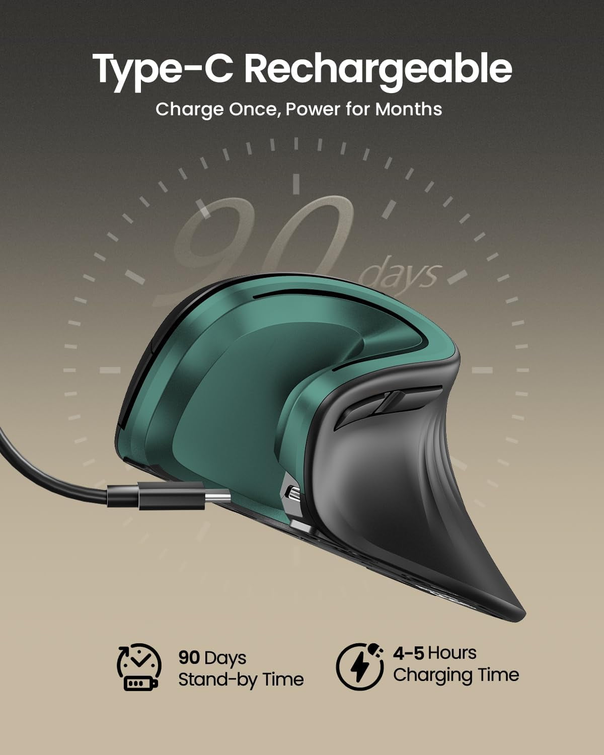 RREGER-Ergonomic Mouse, EM11 NL Wireless Vertical Mouse, Ergo Mouse ...