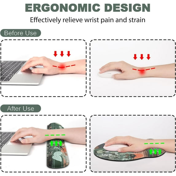 RREGER-Ergonomic Mouse Pad with Wrist Rest and Keyboard Wrist Rest ...