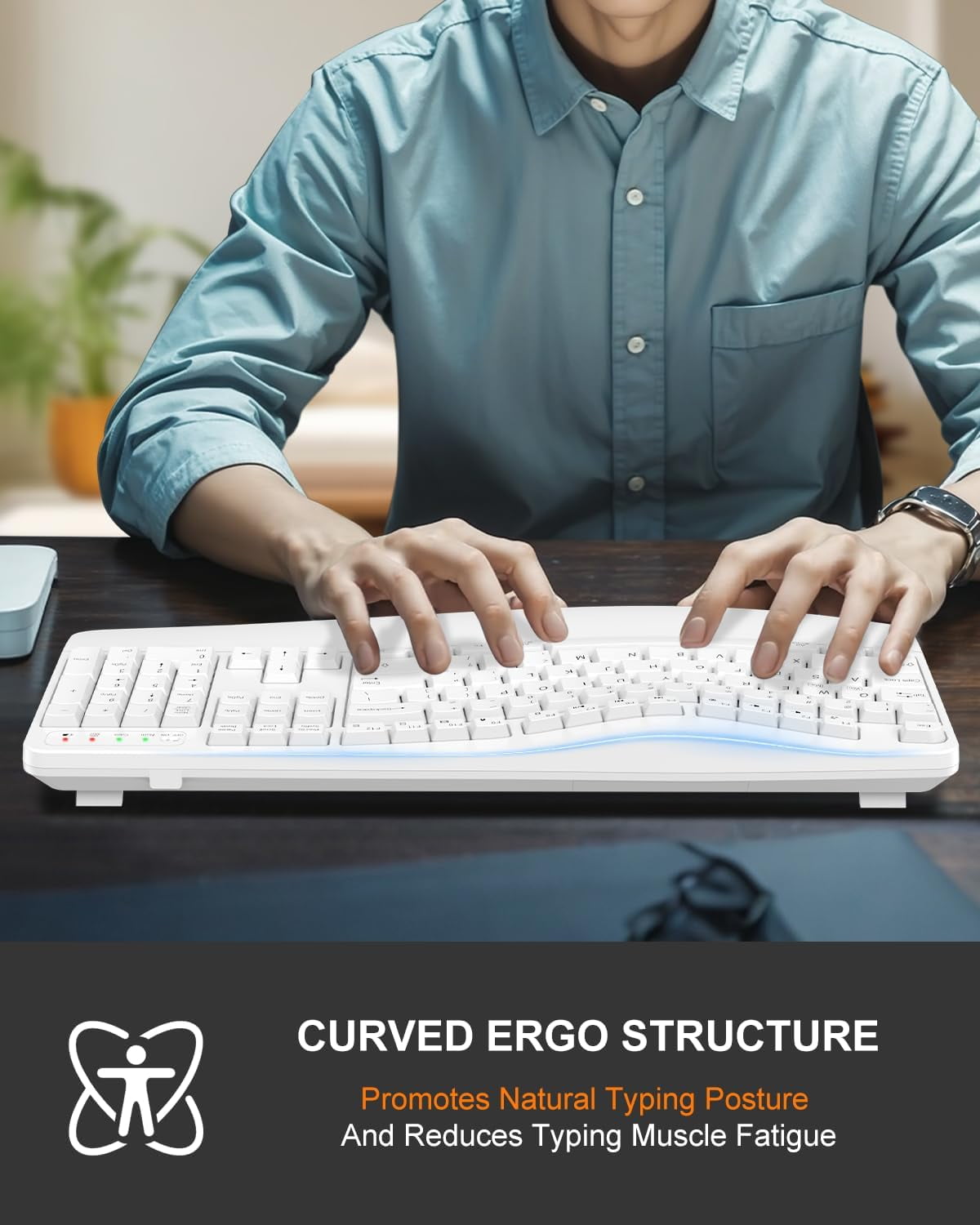 RREGER-Ergonomic Wireless Keyboard for Large Hands, with Wrist Rest ...