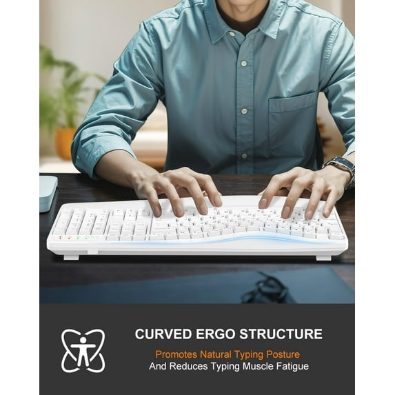 RREGER-Ergonomic Wireless Keyboard for Large Hands, with Wrist Rest ...
