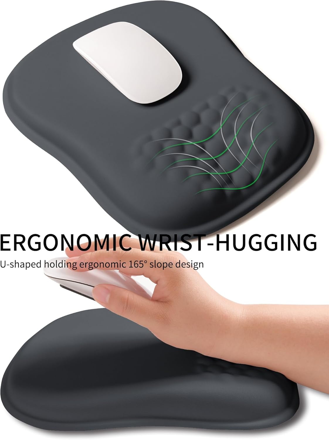 RREGER-Ergonomic Wrist-Hugging Mouse Pad Wrist Support, U-Shaped ...