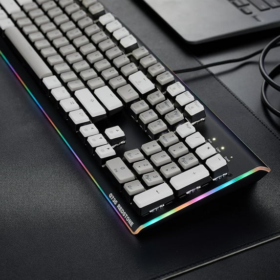 RREGER-GK735 Wired Full Size Mechanical Keyboard, Aluminum Housing ...