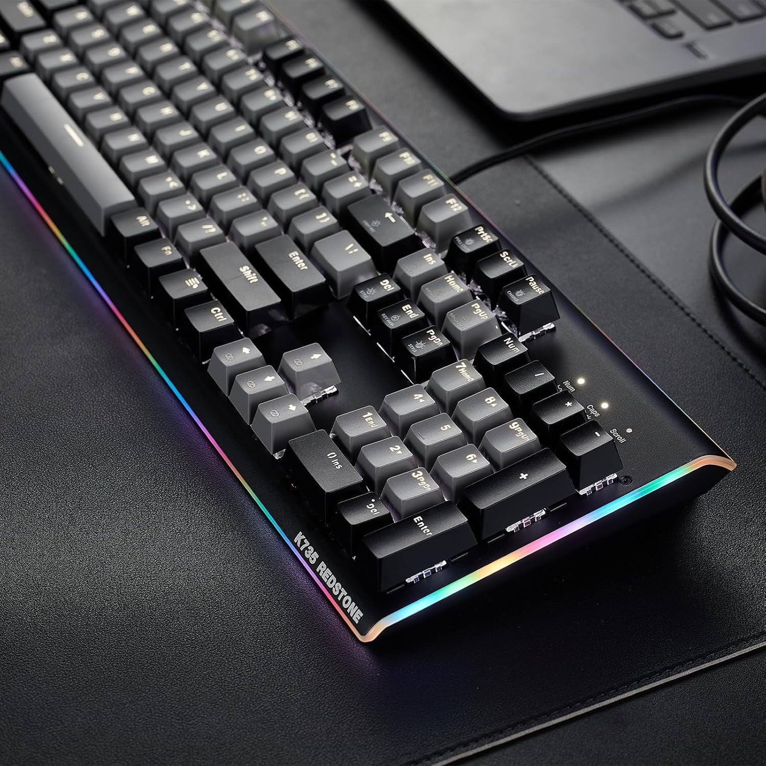 RREGER-GK735 Wired Full Size Mechanical Keyboard, Aluminum Housing ...