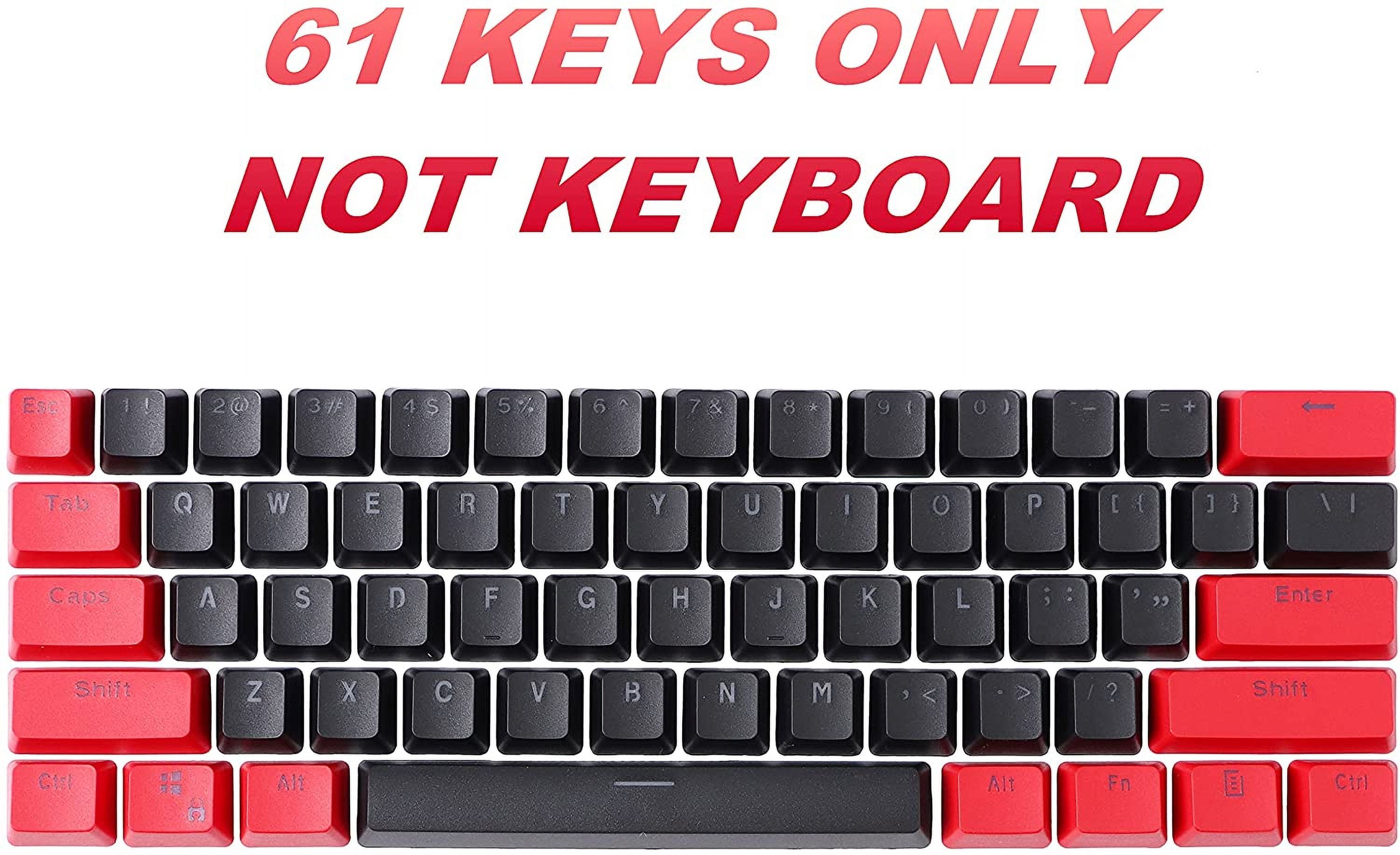 RREGER-GTSP Red and Black Keycaps 60% Percent PBT Key Cap Set with 6 ...