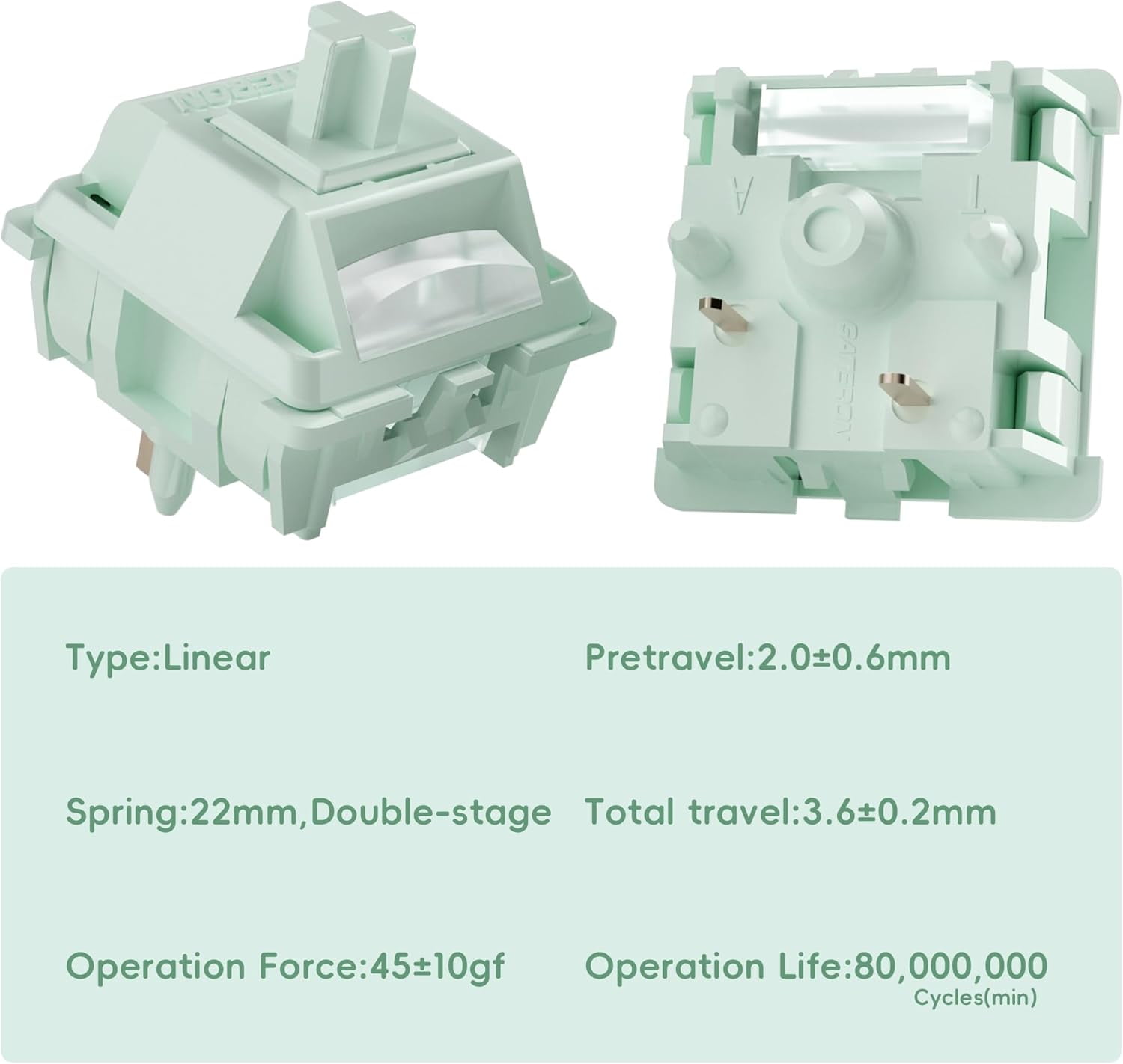 RREGER-Gateron Creamy Mint Keyboard Switch for Mechanical Gaming ...