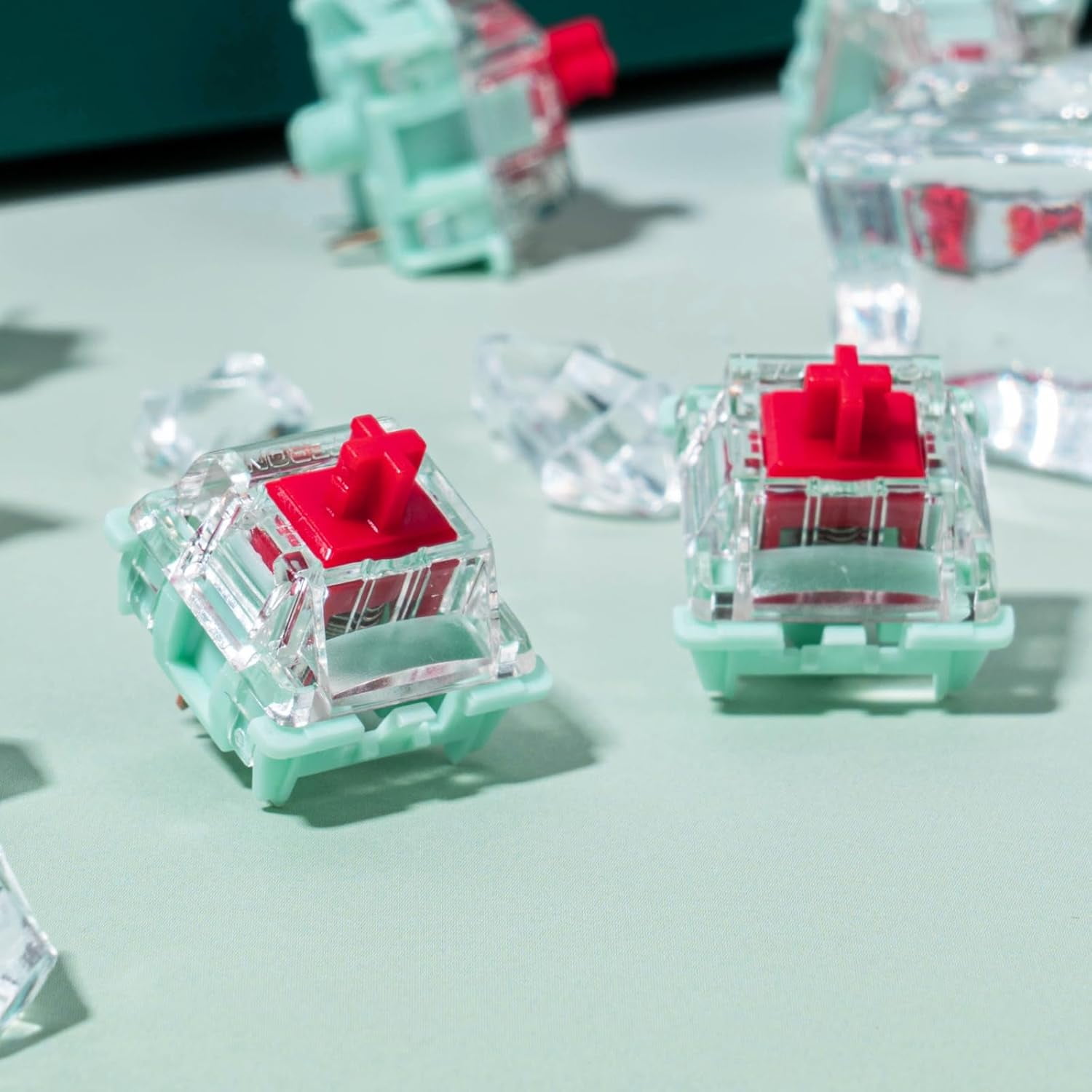 RREGER-Gateron Jade Series Pre-Lubed Linear Red Keyboard Switch,3-Pin ...