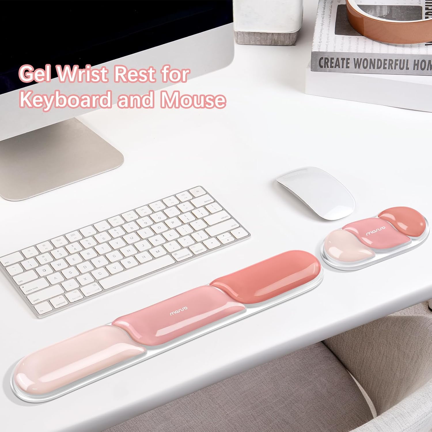 RREGER-Gel Keyboard Wrist Rest&Wrist Support for Mouse, Streamlined ...