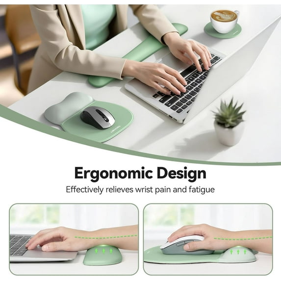 RREGER-Gel Mouse Pad with Wrist Rest, 3 in 1 Keyboard Wrist Rest for ...