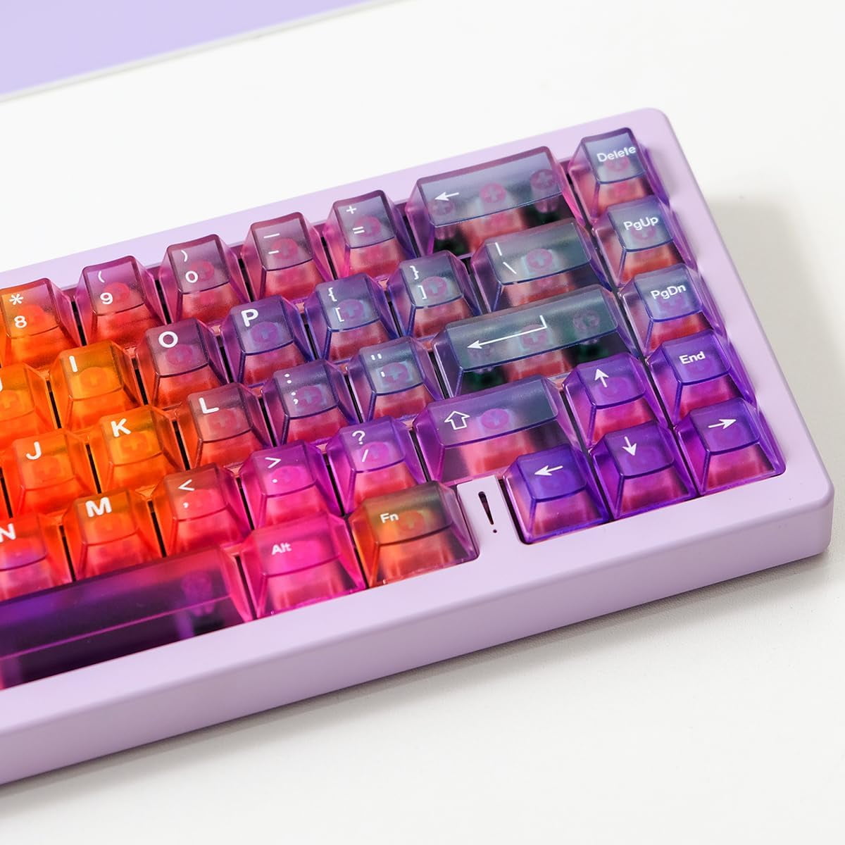 RREGER-Gradient Clear Keycaps AI 3D Transfer Cherry Profile Transparent ...