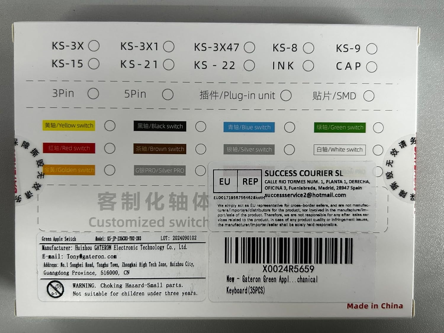 RREGER-Green Apple Keyboard Switches, Heavy Tactile Through-Hole RGB ...