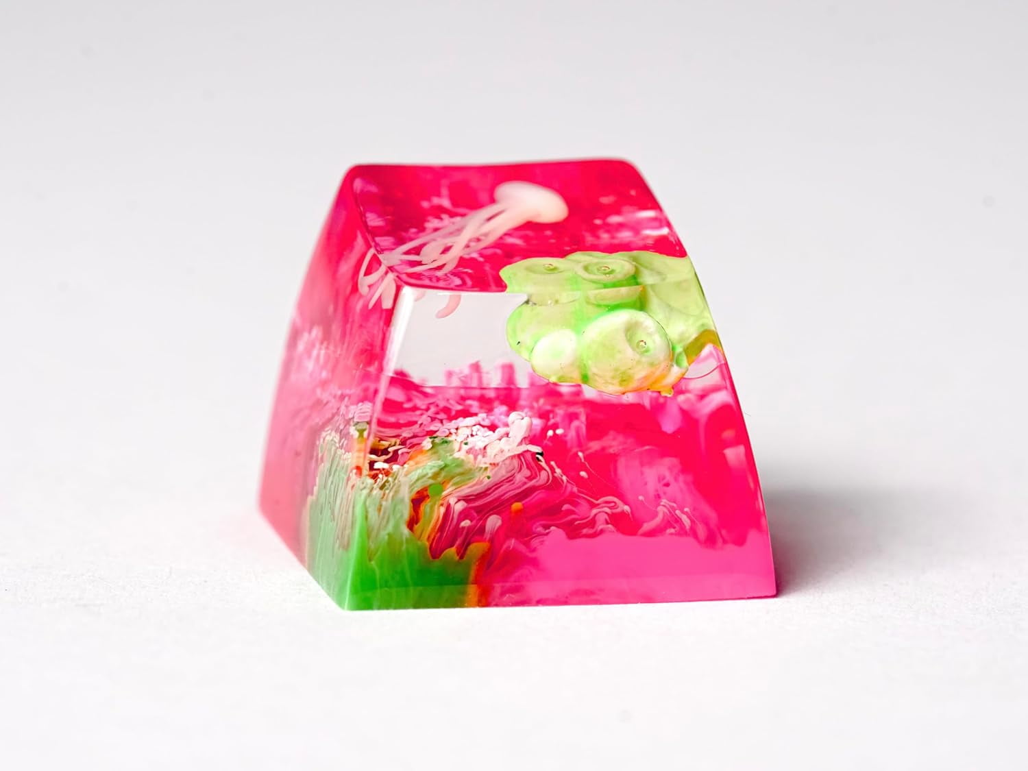 RREGER-Jellyfish Azure Blossom Background Ocean Keycap Custom Keyboard ...