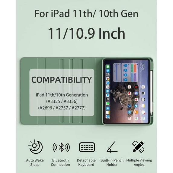 RREGER-Keyboard Case for iPad (A16) 11th Gen11 inch 2025 & iPad 10th ...