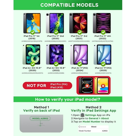 RREGER-Keyboard Case for iPad Air 11-inch(M2/M3)/10.9-Inch Air 5th 4th ...