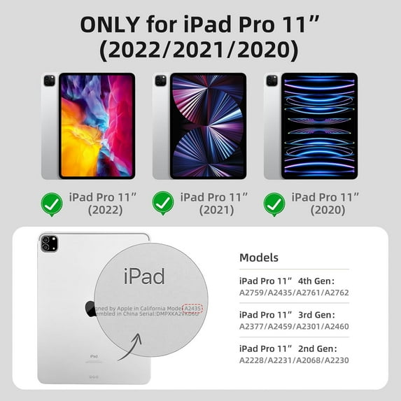 RREGER-Keyboard Case for iPad Pro 11 Inch 4th Generation/Pro 3rd Gen ...