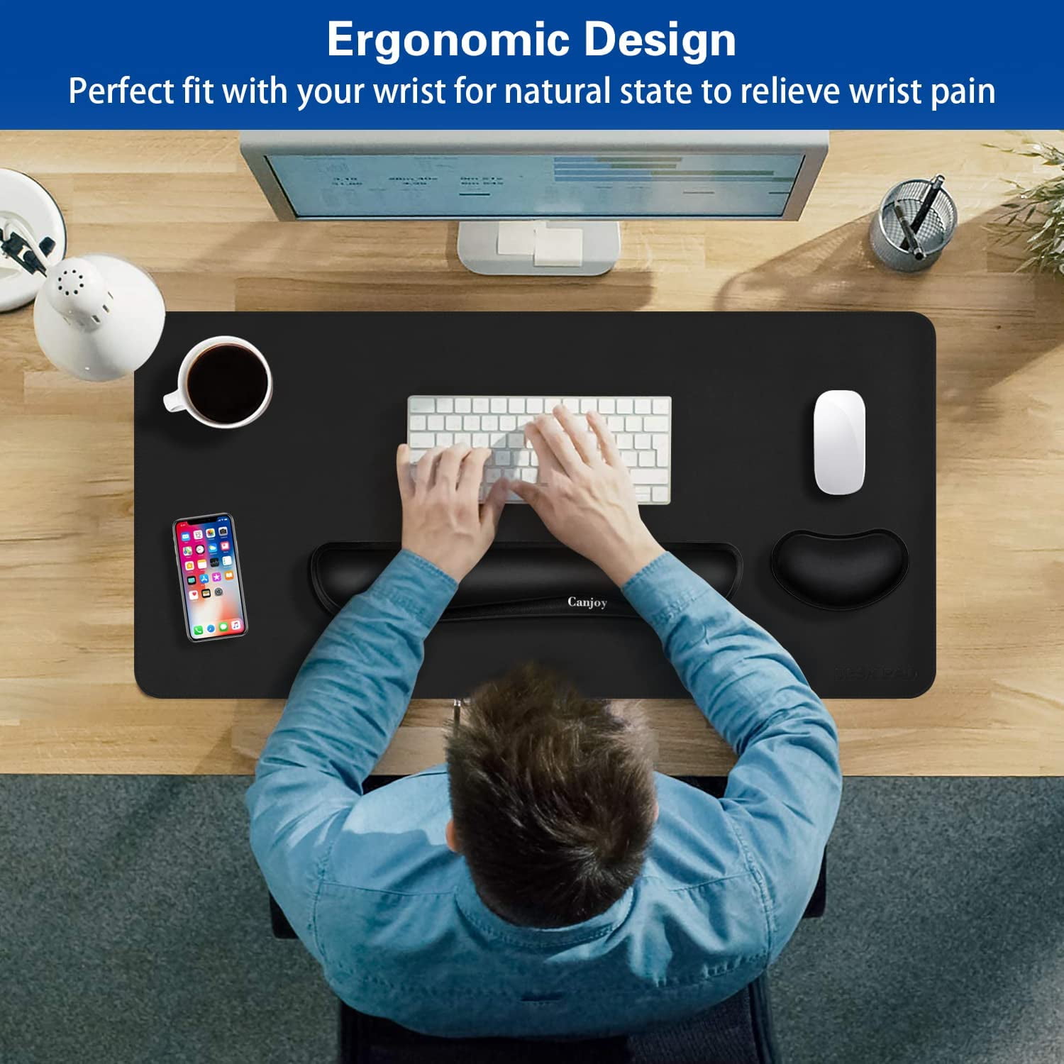 RREGER-Keyboard Wrist Rest Pad, Ergonomic Wrist Rest Cushion Support ...