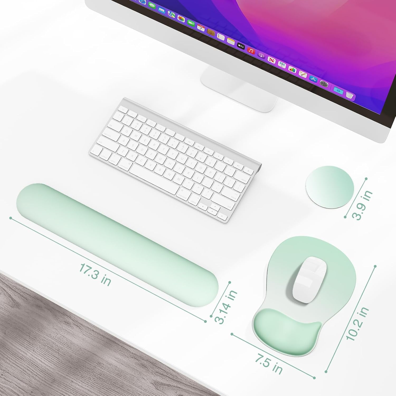RREGER-Keyboard Wrist Rest Set with Ergonomic Mouse Pad - 3-in-1 Memory ...