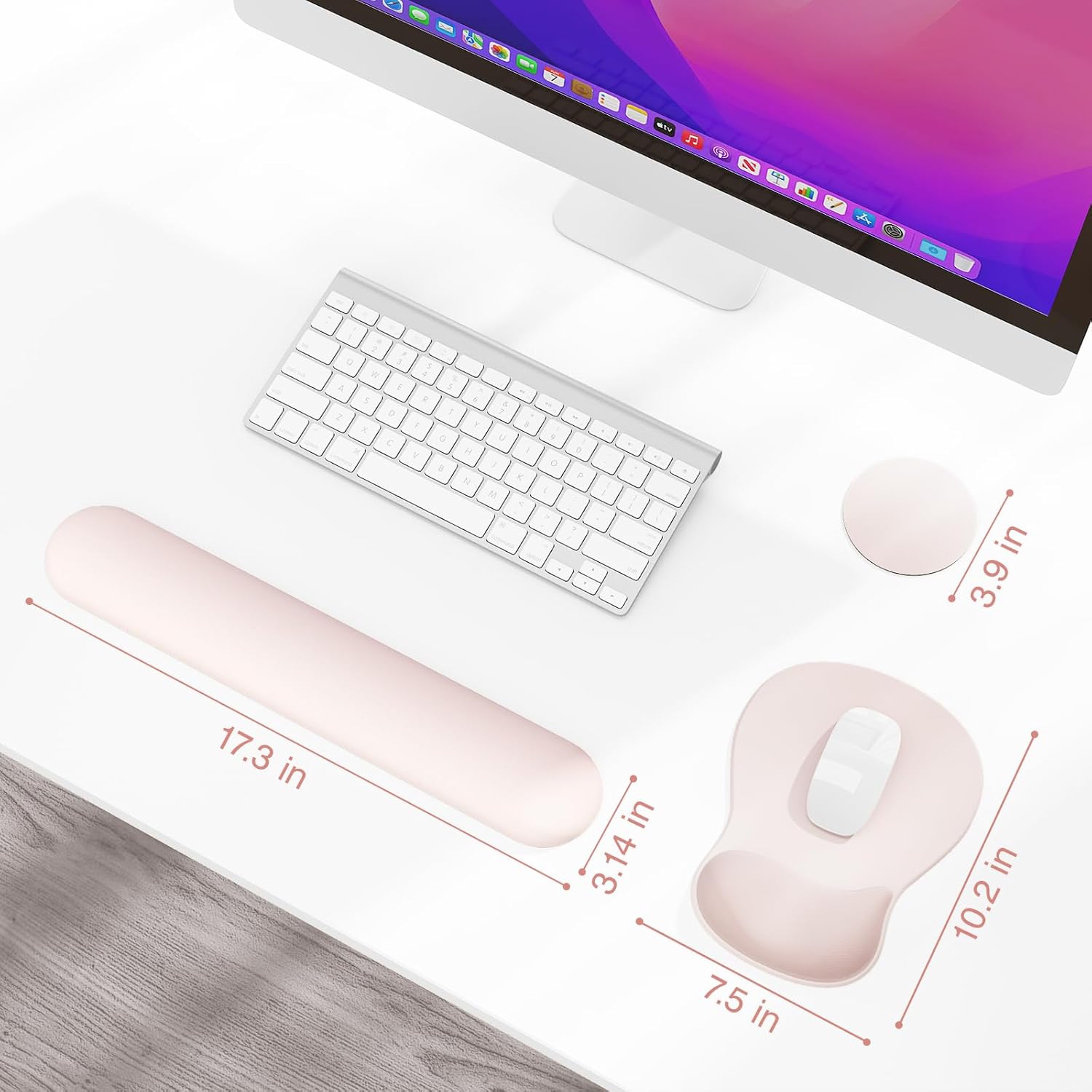RREGER-Keyboard Wrist Rest Set with Ergonomic Mouse Pad - 3-in-1 Memory ...