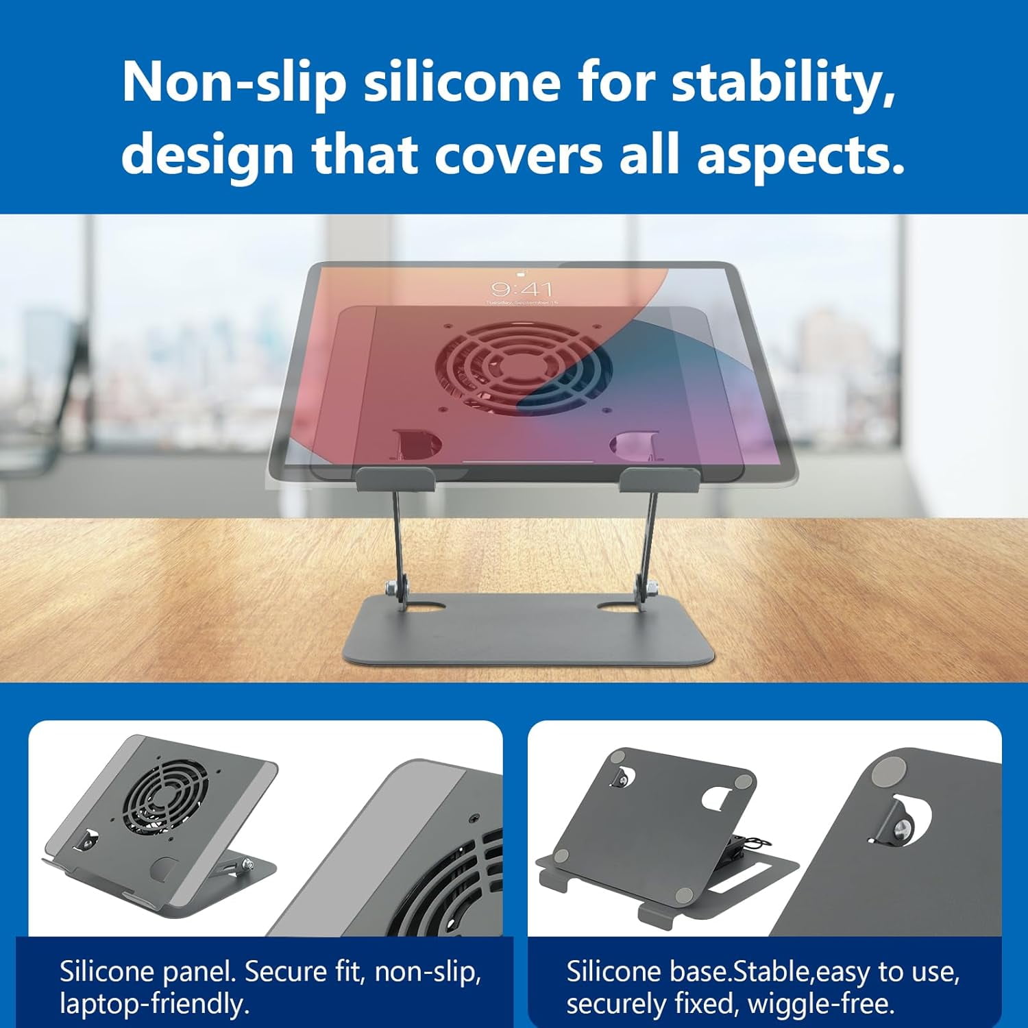 RREGER-Laptop Cooling Stand with Fan and One Key Switch - Ergonomic ...