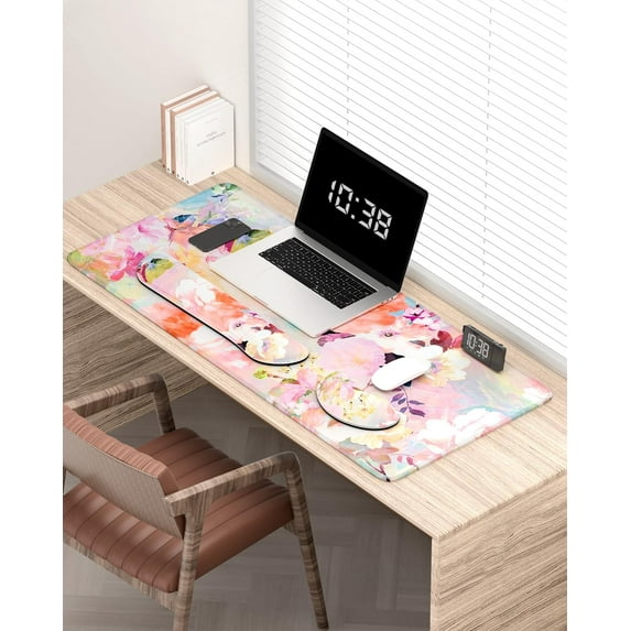 RREGER-Large Mouse Pad with Wrist Rests for Keyboard & Mouse, Thick ...