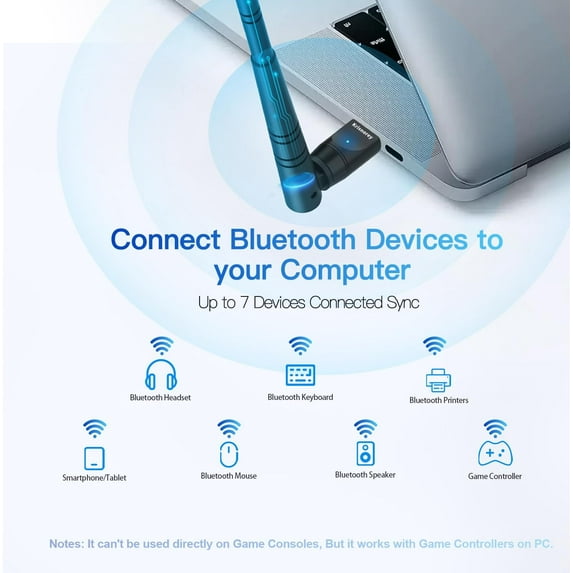 RREGER-Long Range Upgraded Bluetooth 5.4 Adapter for PC, 5dBi High Gain ...