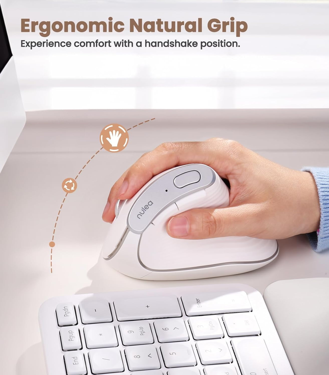 RREGER-M510 Vertical Mouse Wireless, Ergonomic Mouse for Comfy Tracking ...