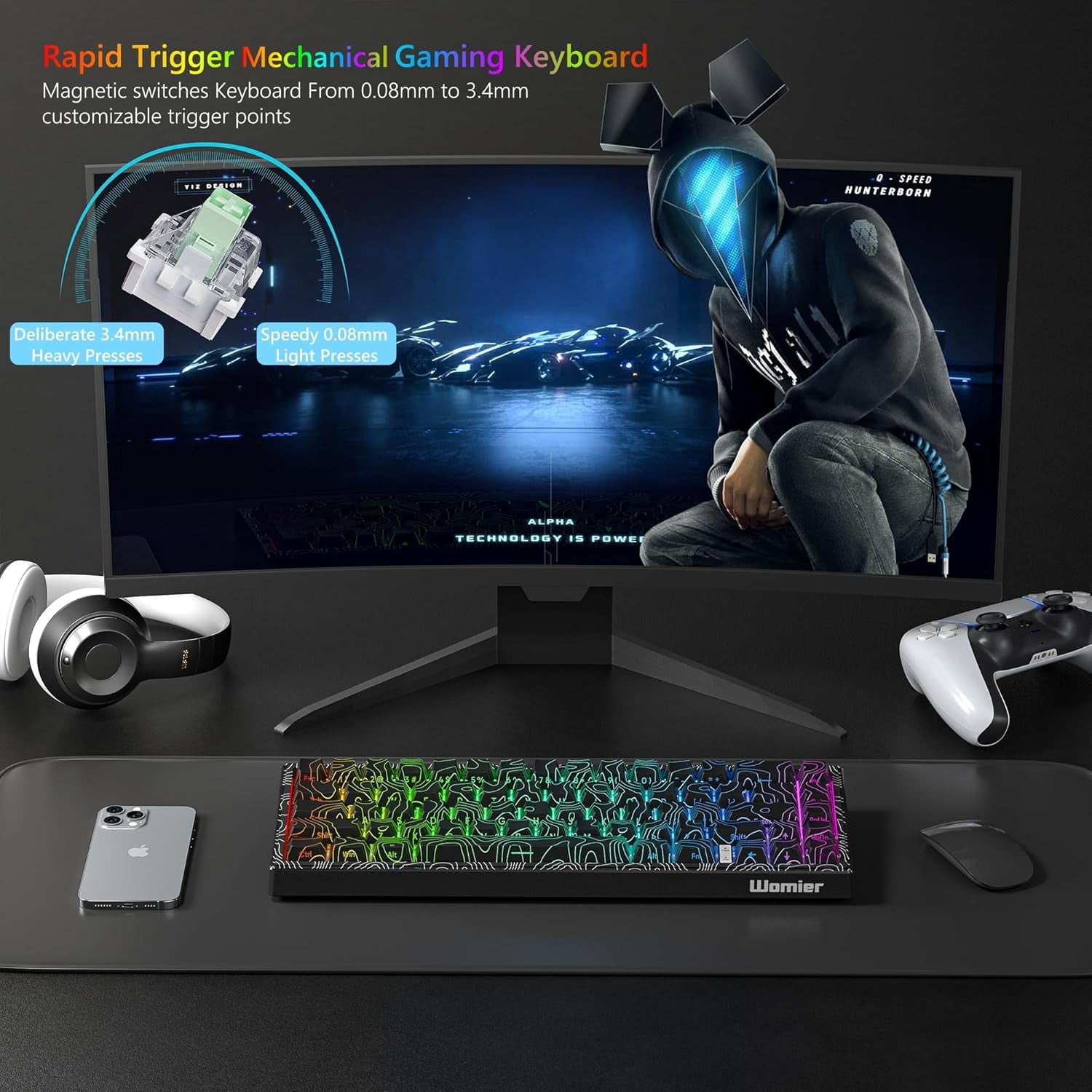 RREGER-M68 HE V2 Rapid Trigger Keyboard 60% Percent, Hall Effect ...