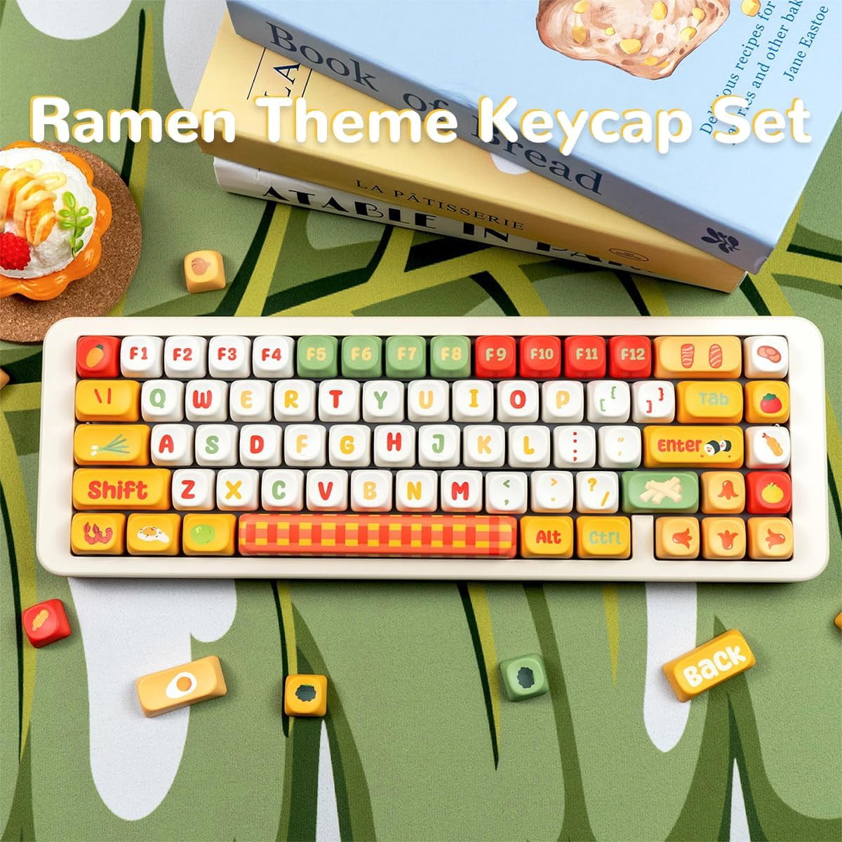 RREGER-MOA Profile Keycaps, Yellow PBT Keycaps, Cute Dye-Sublimation ...