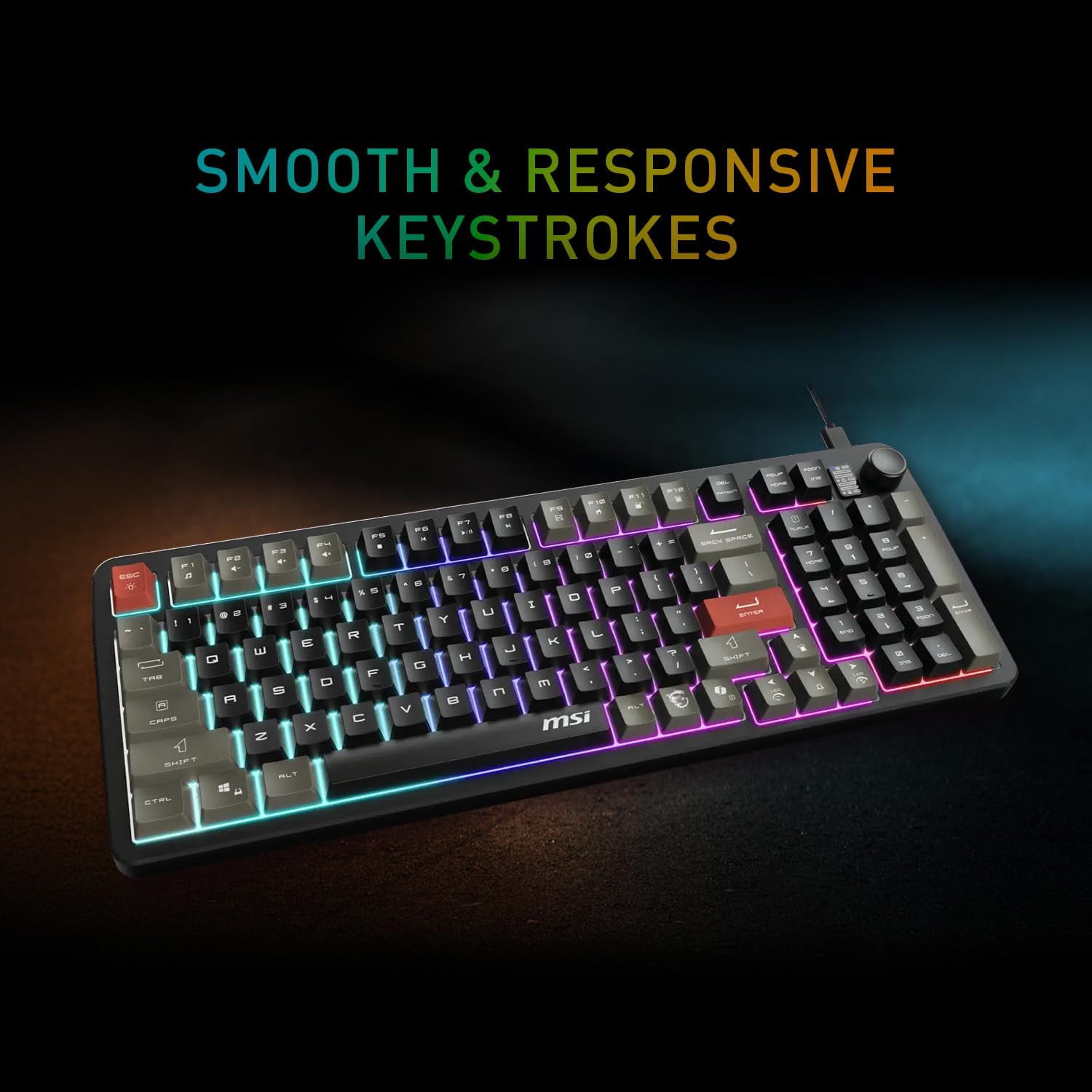 RREGER-MSI Forge GK110 Combo US – Gaming RGB Keyboard & Mouse Set, 26 ...