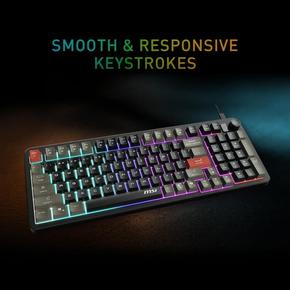 RREGER-MSI Forge GK110 Combo US – Gaming RGB Keyboard & Mouse Set, 26 ...