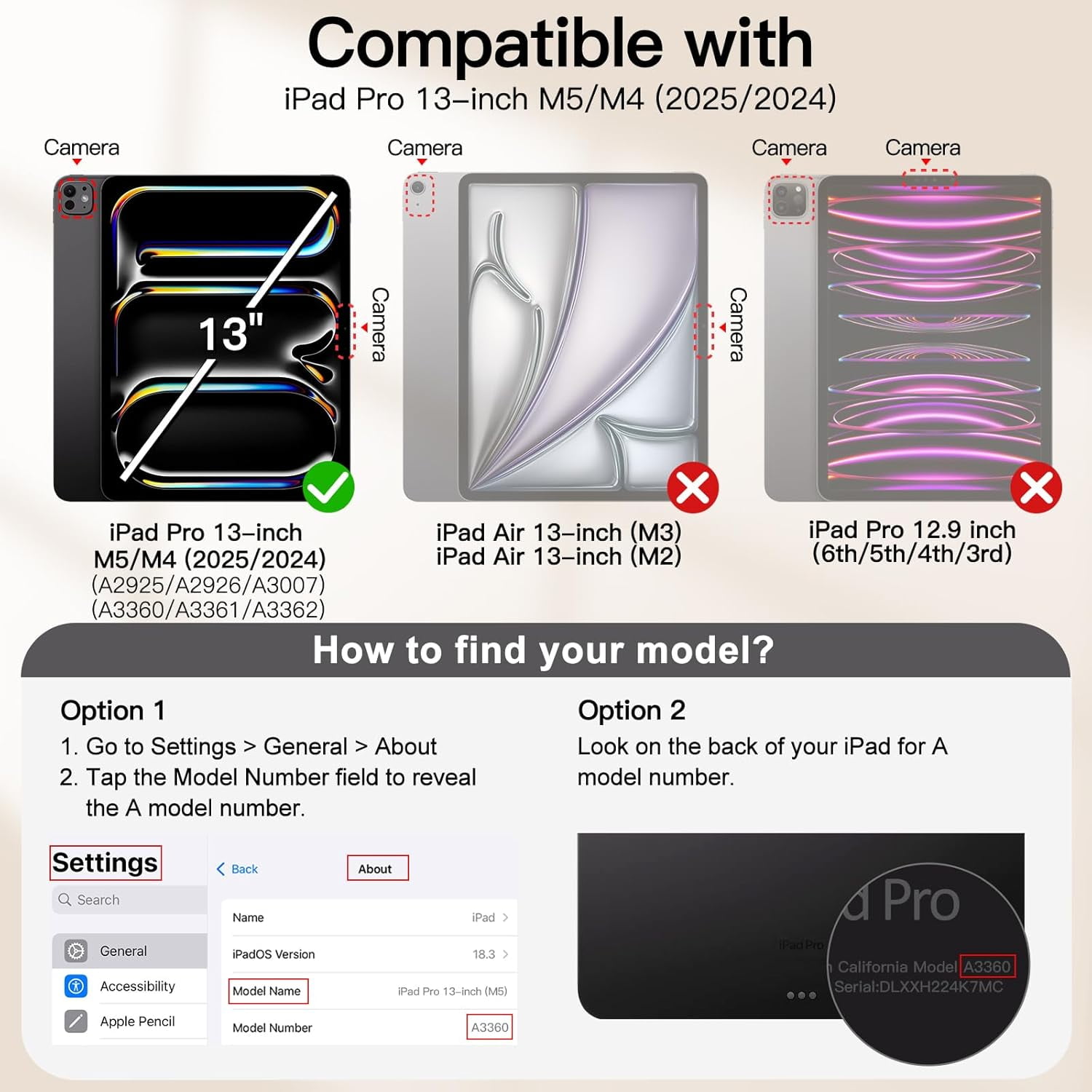 RREGER-Magnetic Case for iPad Pro 13-Inch M5/M4 (2025/2024), Support ...