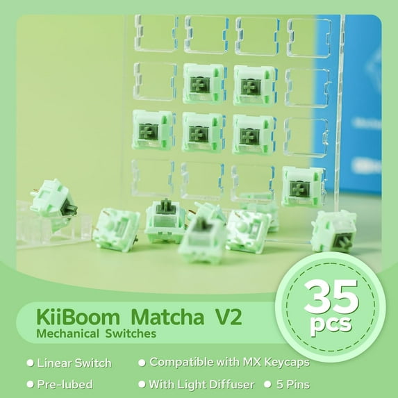 RREGER-Matcha Latte V2 Linear Mechanical Switch Set, with Light ...