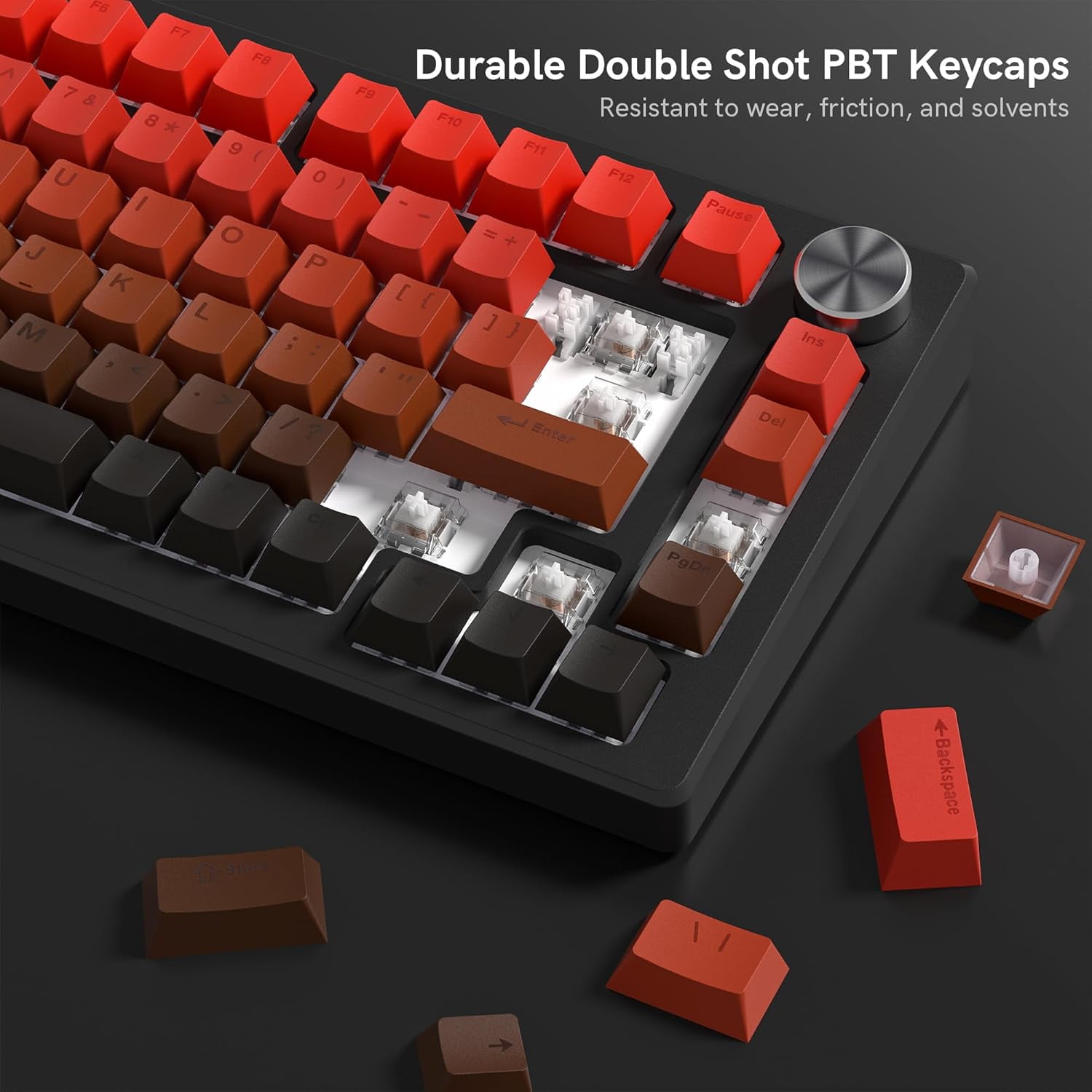 RREGER-PBT Key caps, Double Shot Shine Through Custom Keycaps, Gradient ...