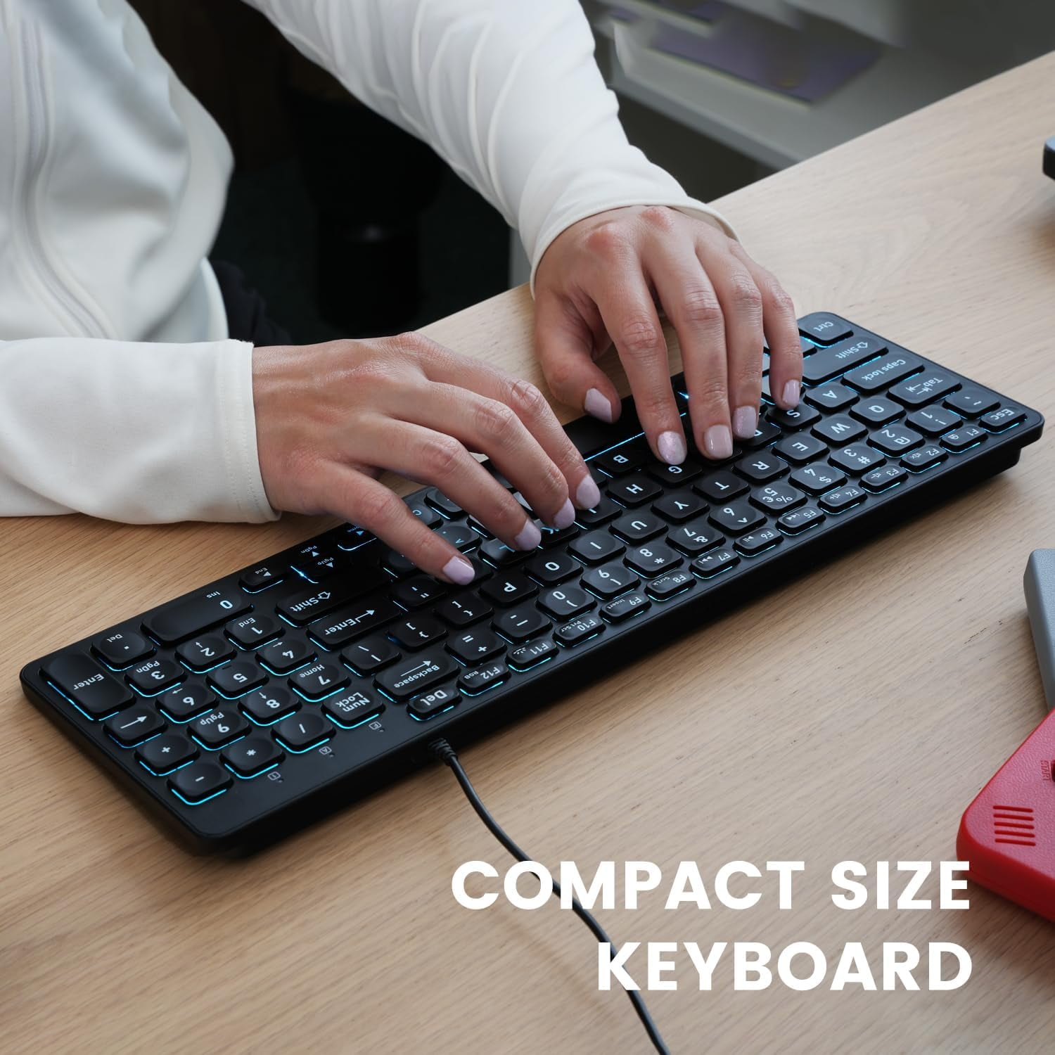 RREGER-PERIBOARD-333RGB Wired Backlit USB Keyboard- X Type Scissor Keys ...