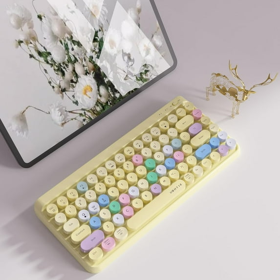 RREGER-Portable Bluetooth Colorful Computer Keyboards, Wireless Mini ...