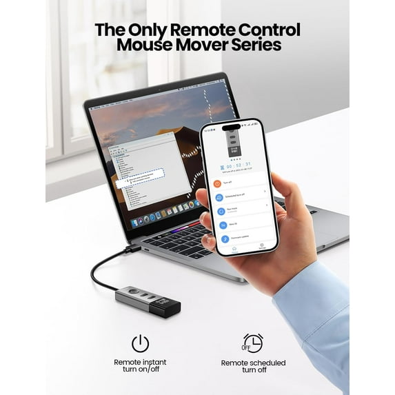 RREGER-S5 Pro Mouse Jiggler with APP, Metal USB Mouse Mover with Remote ...