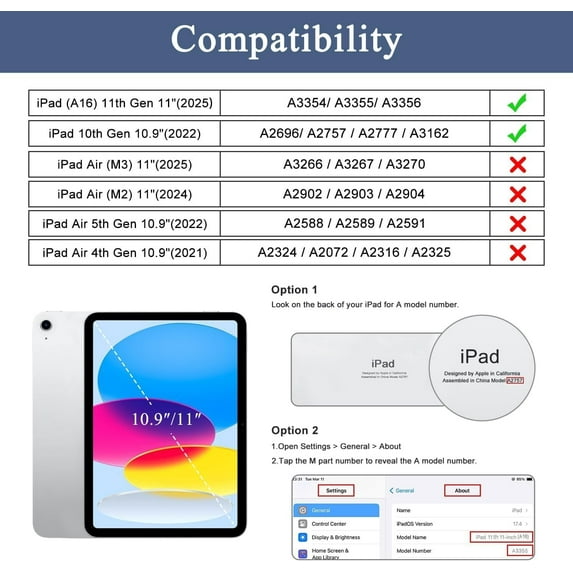 RREGER-SUPLIK Kids Case for iPad A16 11-inch 2025 (11th Gen) & iPad ...