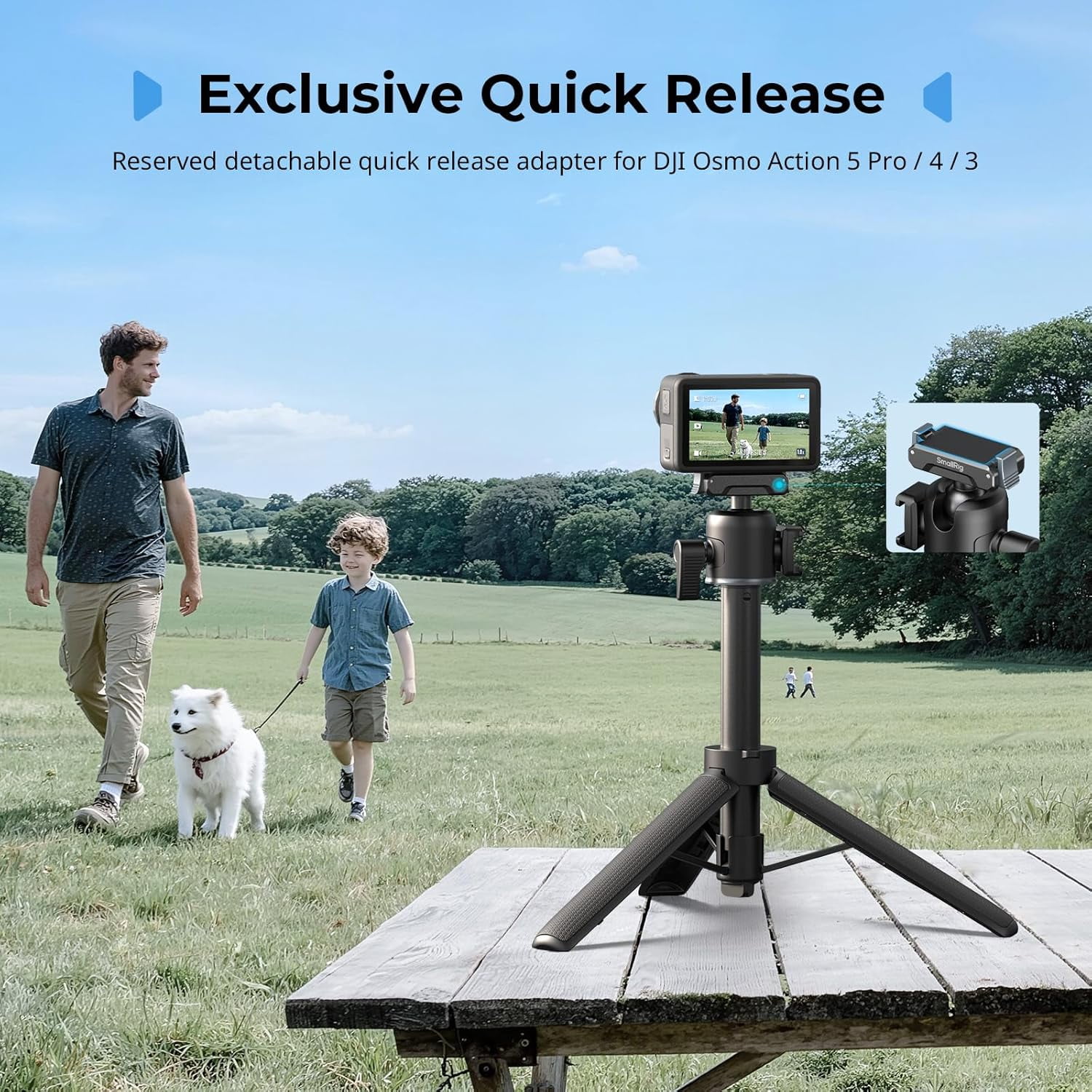 RREGER-SmallRig Action Camera Selfie Stick Tripod, 7.8-21.6in ...