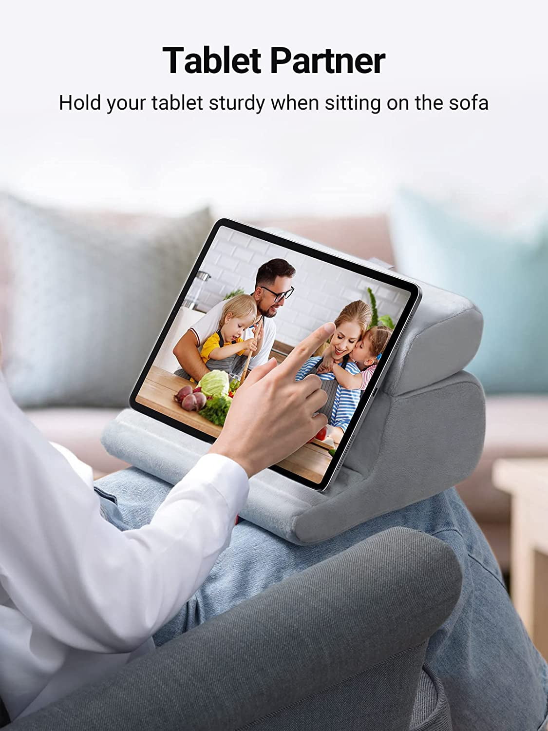 RREGER-Tablet Pillow Stand for Lap Soft Holder Bed with 3 Viewing ...