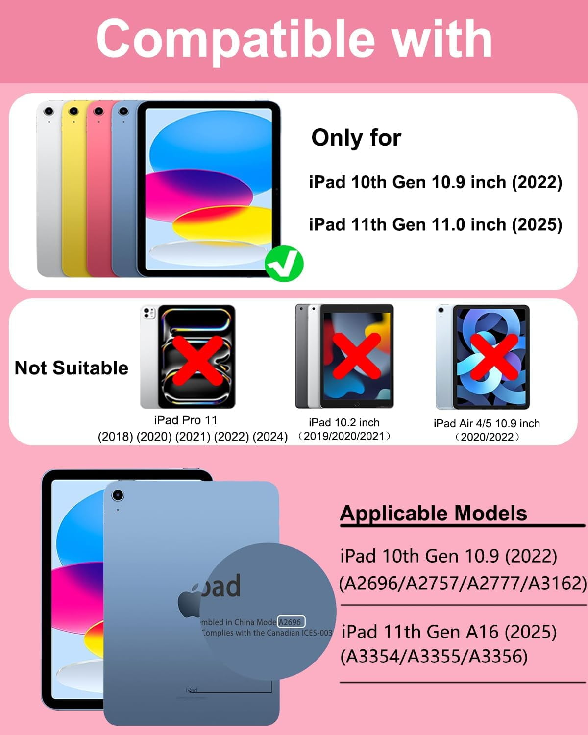 RREGER-Touchpad Keyboard Case for iPad (A16) 11th 10th Generation, 360 ...