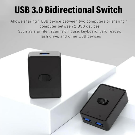 RREGER-USB 3.0 Switch Selector, Bi Directional USB Switch, 2 in 1 Out ...